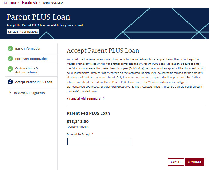 Accept Your Federal Direct Parent Loans | Office of Scholarships & Financial Aid